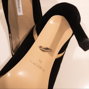 Diane Von Furstenberg | Shoes | Dvf Bandele Pumps Black Suedegold ...